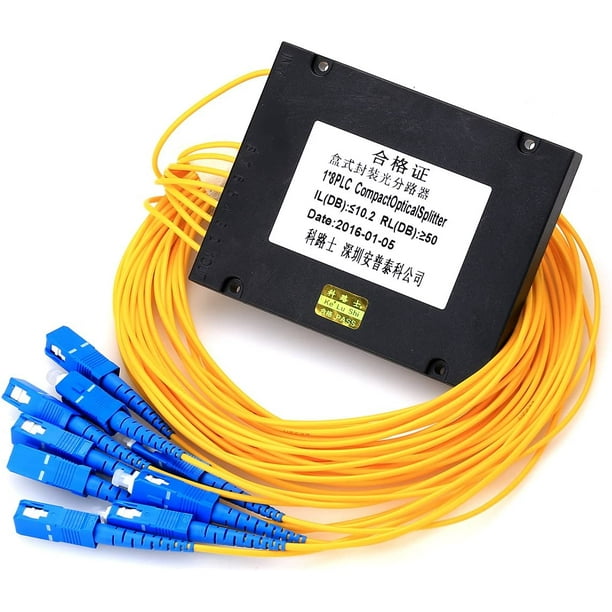 FTTH Optic Equipment Fiber Optic PLC Splitter 1:8 SC Optical Branching ...