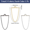3Pcs 3 Colors Brass Button Attachment Tie Clips Tie Chains for Men ...