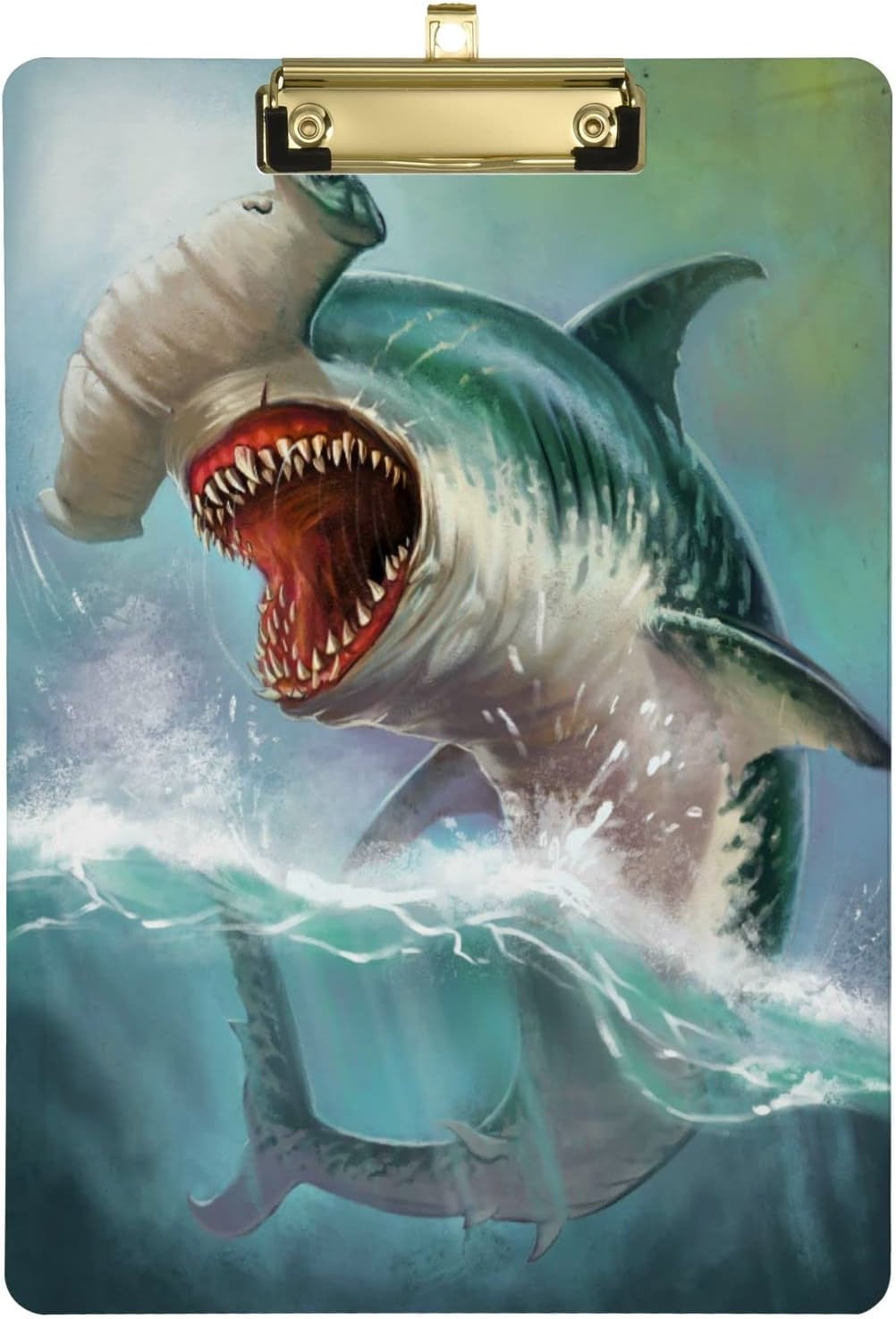 ZHANZZK Hammer Shark Sea Waves Clipboard Hardboard Wood Nursing Clip ...