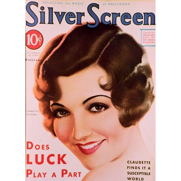 Claudette Colbert - movie POSTER (Silver Screen Magazine Cover 's Style ...