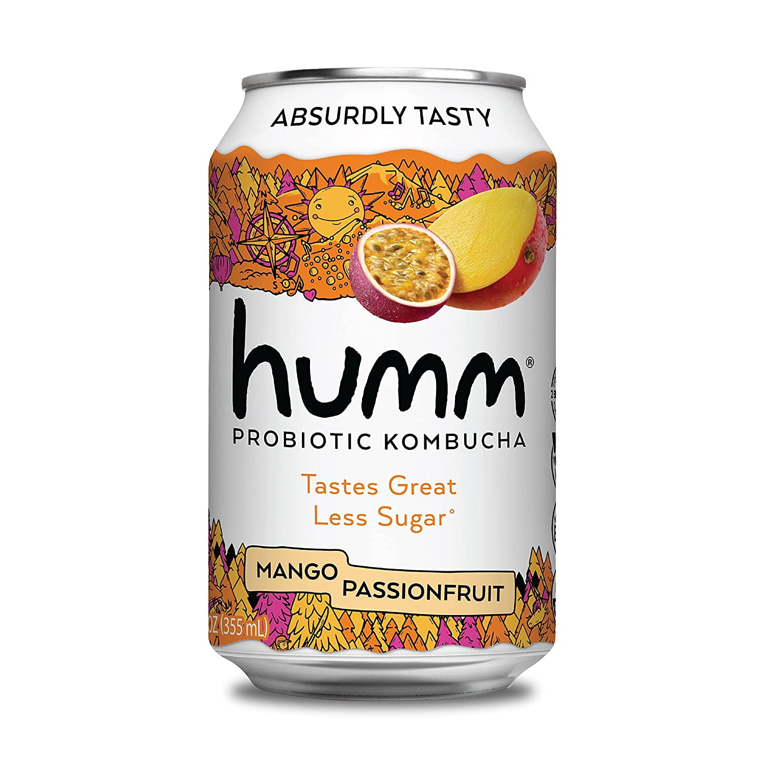 Humm Kombucha, Mango Passionfruit, 12 Pack, 12 oz Cans - Walmart.com