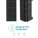 Aduro Surge Protector 9 Outlet Power Strip with 2 USB Ports Multiple ...