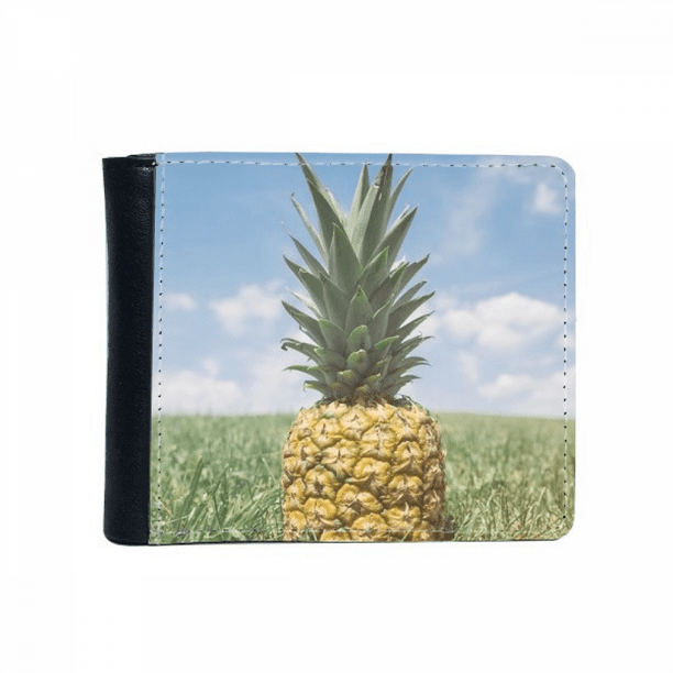 Fresh Tropical Fruit Pineapple Picture Flip Bifold Faux Leather Wallet ...