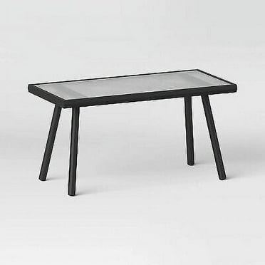 Free Shipping! Abble Black Rectangular Steel Coffee Table, Outdoor ...