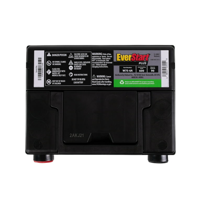 EverStart Plus Lead Acid Automotive Battery, Group Size 75, 12/19/2023