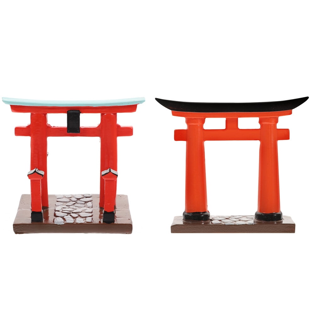 2Pcs Japanese Torii Gate Crafts Mini Torii Gate Decorations Mini House ...