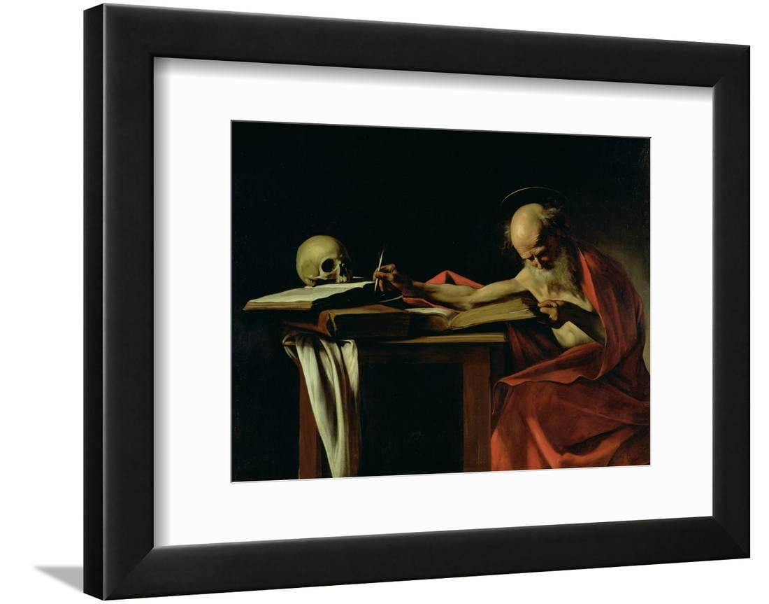St. Jerome Writing, circa 1604 Framed Print Wall Art by Caravaggio Sold ...