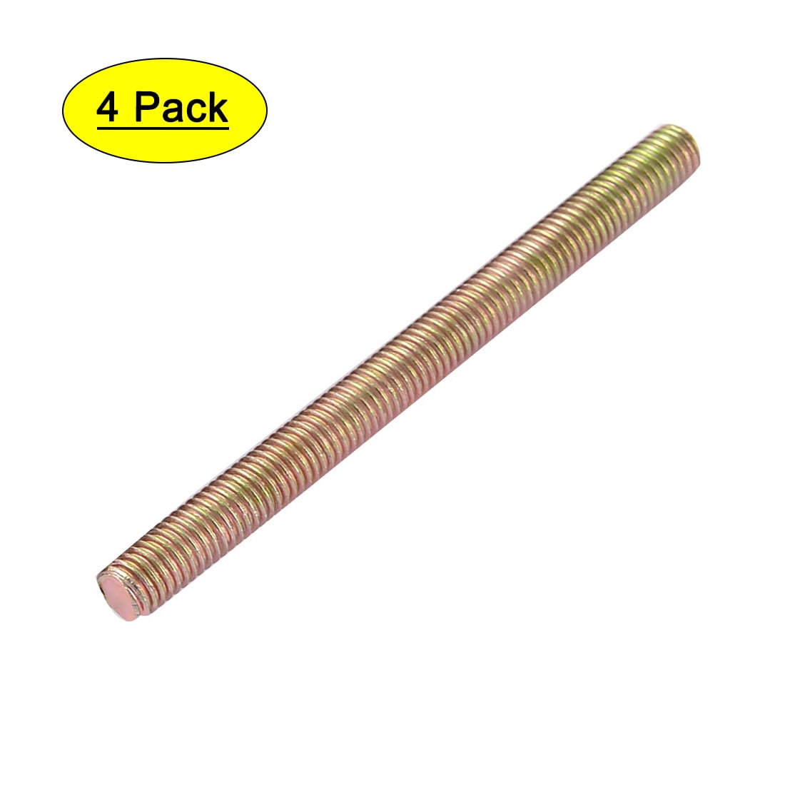 1.25mm Pitch M8 x 100mm Male Threaded Rod Bar Stud Bronze Tone 4 Pcs ...