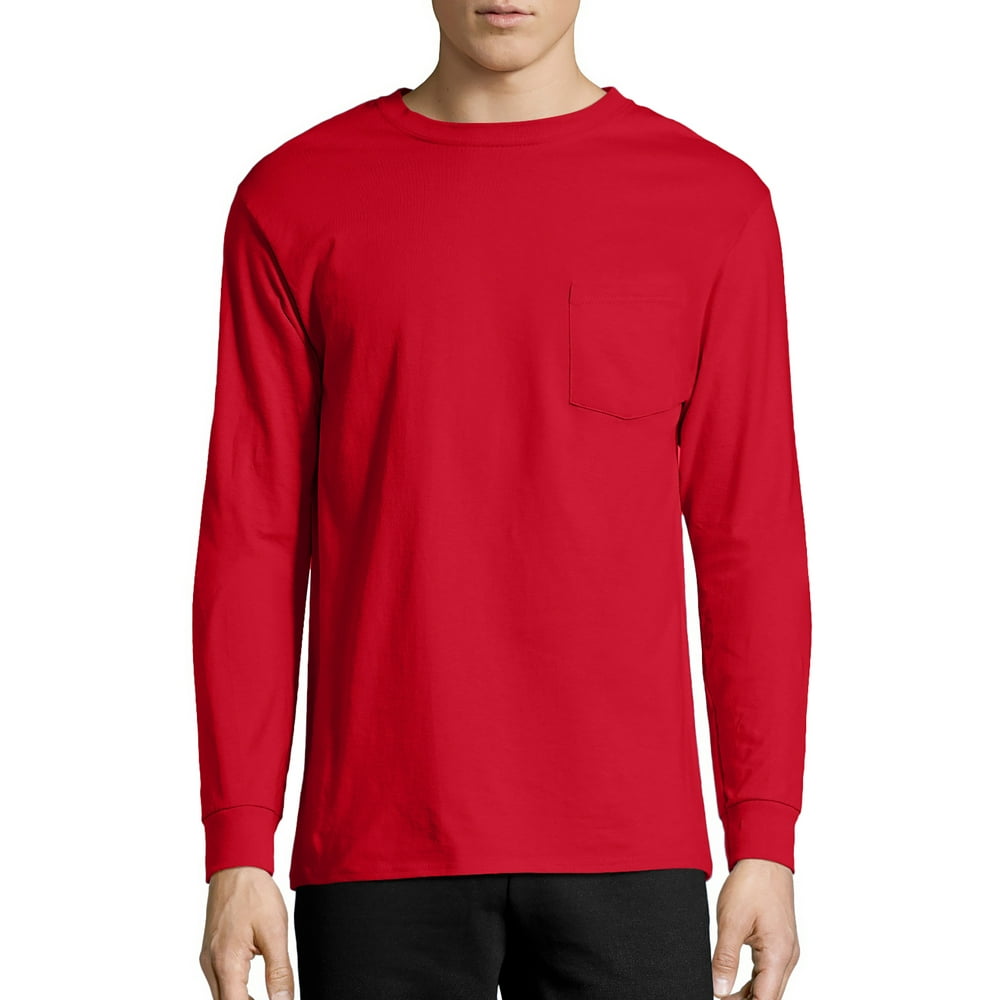Hanes - Hanes Men's Authentic Long Sleeve Pocket Tee - Walmart.com ...