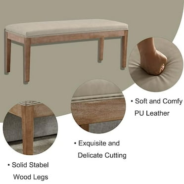 Duhome Indoor Sitting Bench - Faux Leather, Metal Base, White - Ideal ...