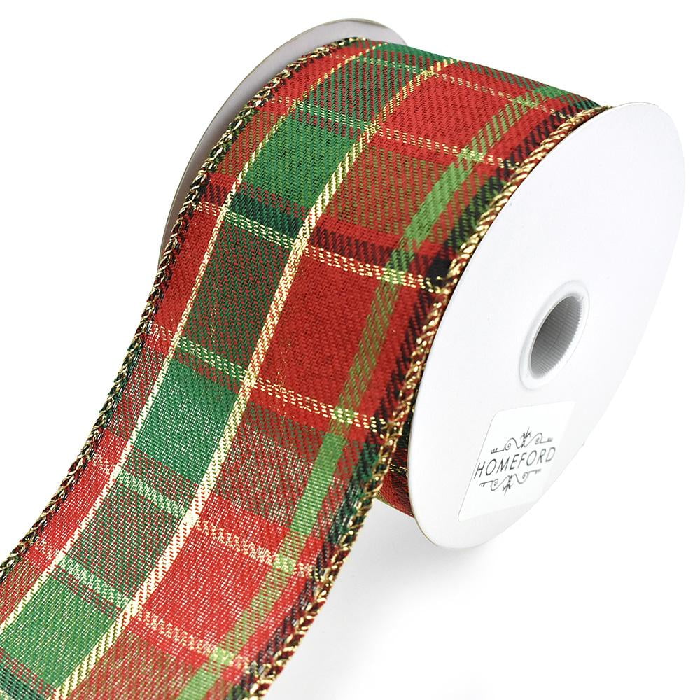Plaid Greta Wired Edge Christmas Ribbon, 2-1/2-Inch, 10-Yard - Walmart.com