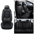 Car Seat Covers Full Set, 5 Seats Faux Leather&Fabric Front and Back ...