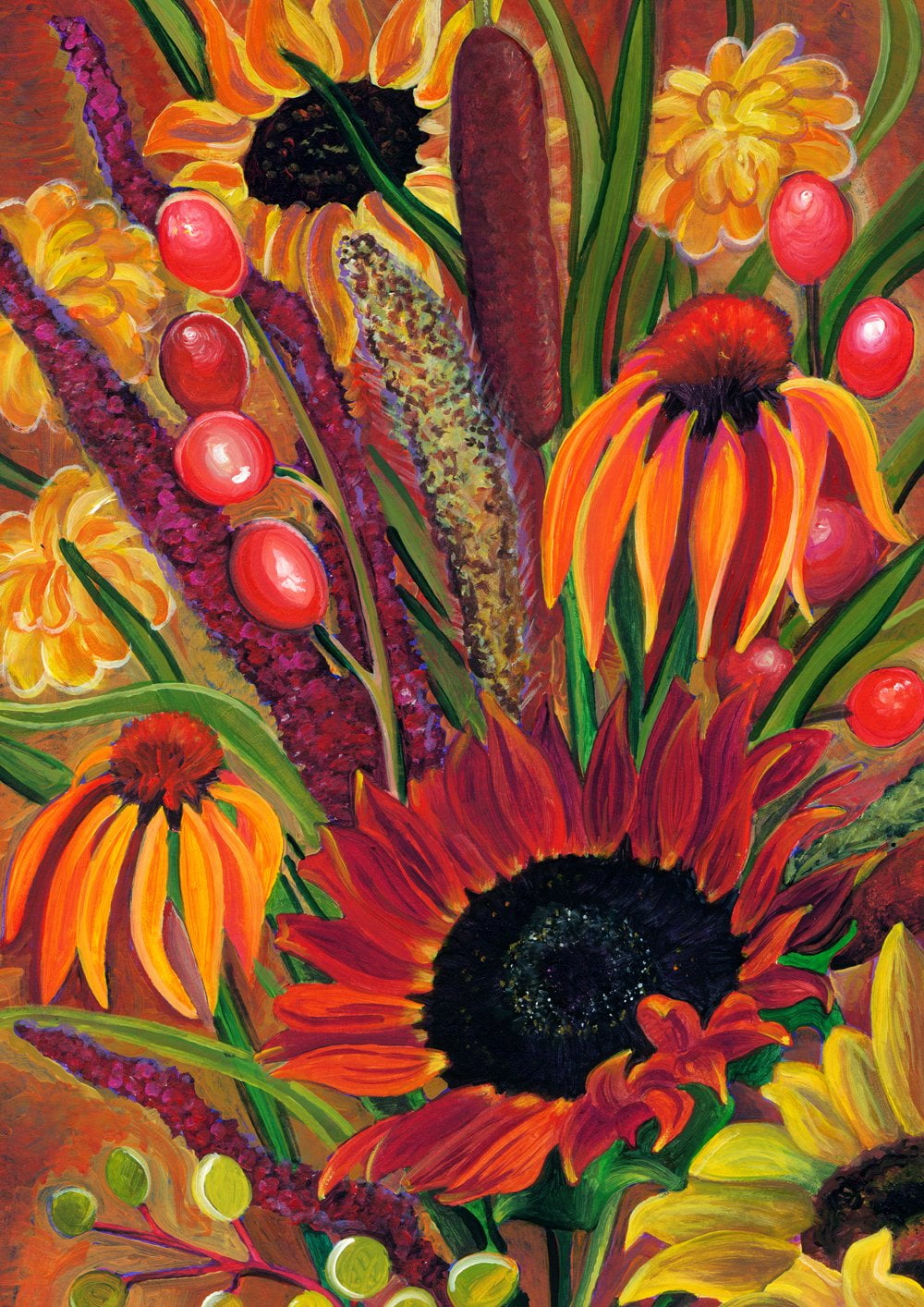 Toland Home Garden Cattail Bouquet Flower Fall Flag Double Sided 28x40 ...