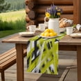 Abstract Yellow Black Lines Table Runner 13x60in Non-Slip Cotton Linen ...