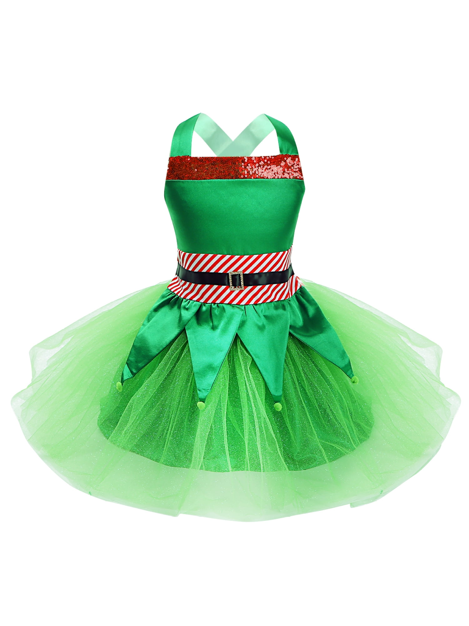 iEFiEL Little Girls Christmas Dress Up Party Costume Sequins Top with ...