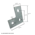 (10) 3 Hole "L" Shaped Flat Plate Connector for 1-5/8" Strut Channel ...