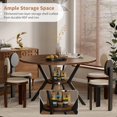 42" Round Dining Table for 4, Farmhouse Kitchen with Storage, Space ...