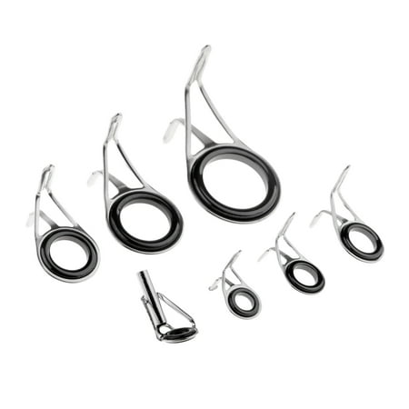 7pcs Stainless Steel , Ceramic Fishing Rod Double Leg Guides | Walmart ...