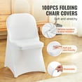 KFFKFF 100pcs White Spandex Chair Covers, Folding Stretch, Wedding ...