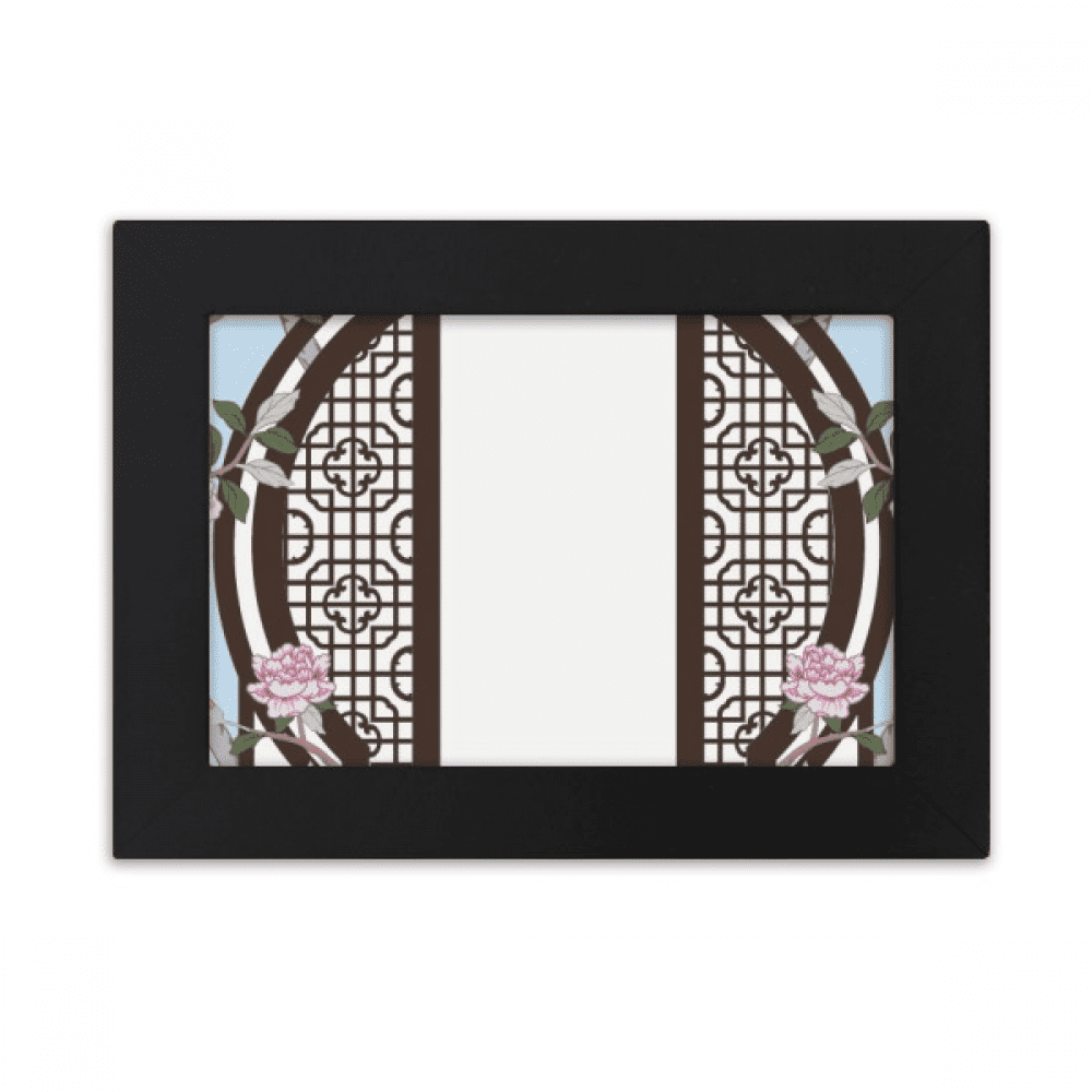 Chinese Culture Blue Flower Door Desktop Photo Frame Ornaments Picture ...