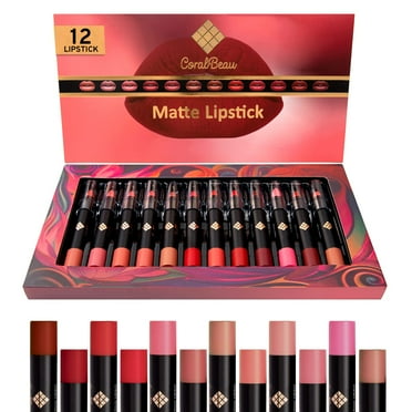 12 Colors Lipstick Set Matte Lip Stick Packs Stain Long Lasting ...