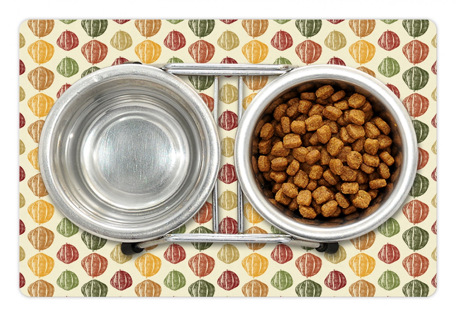 Cocoa Pet Mat for Food and Water, Colorful Cocoa Beans Vintage Style ...