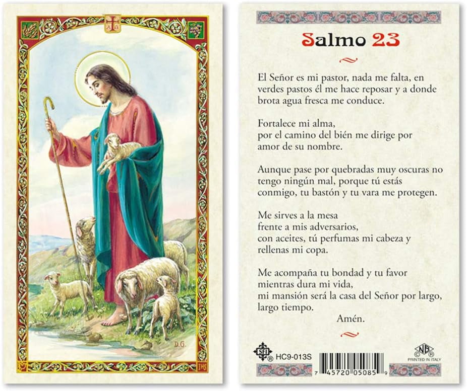 Oracion al Buen Pastor Salmo 23 Laminated Prayer Cards - Pack of 25- in ...