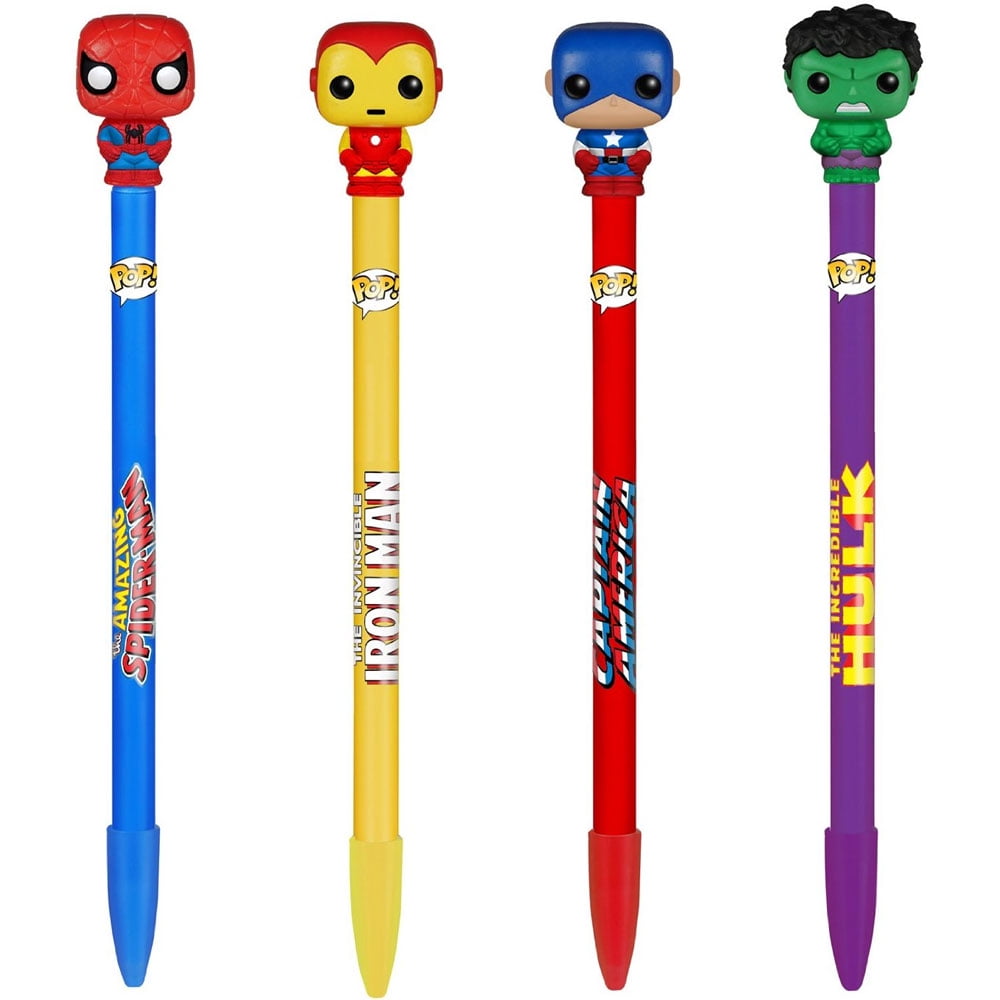 Funko Collectible Pens with Toppers - Marvel - SET OF 4 (Spider-Man ...