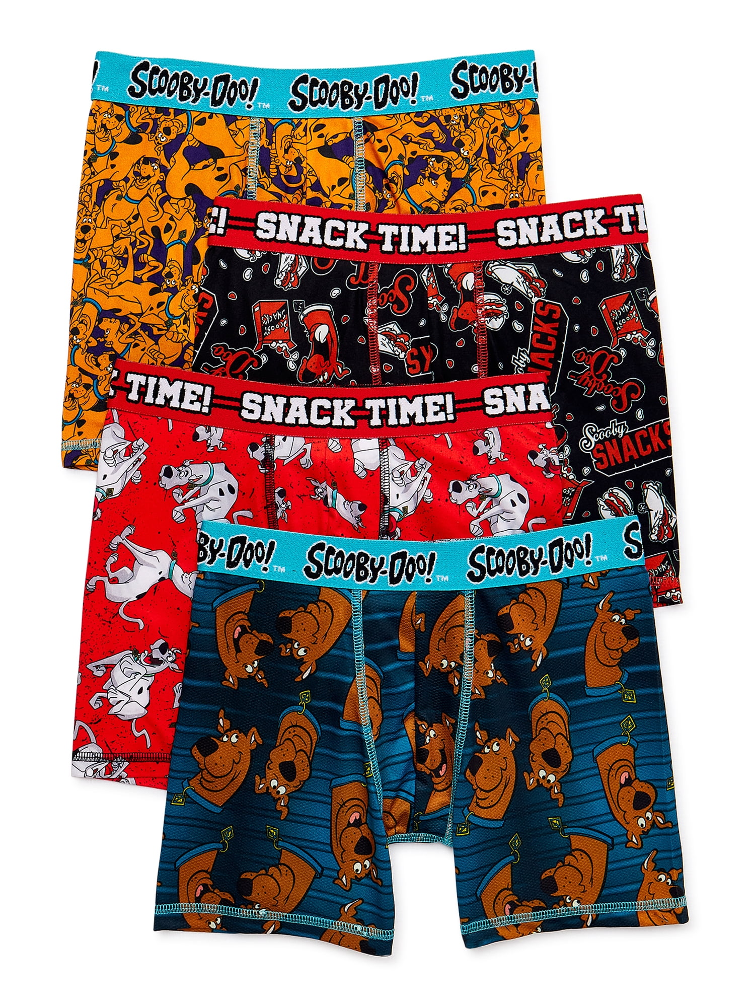 Scooby Doo Boy's All Over Print Boxer Briefs Underwear, 4-Pack, Sizes ...