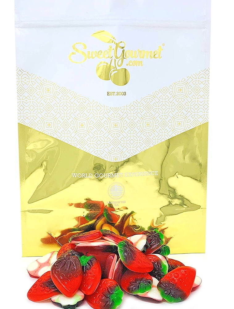 SweetGourmet Giant Gummi Strawberries With Cream | Bulk Gummy Candy | 4 ...