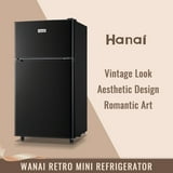 WANAI 3.5 Cu.ft Fridge with Freezer 2 Door Compact Refrigerator with ...