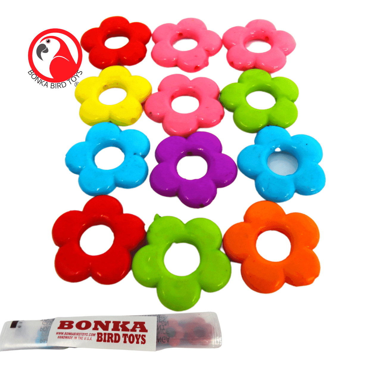Bonka Bird Toys 3624 PK12 Small Plastic Flowers Foot Talon Craft Part ...