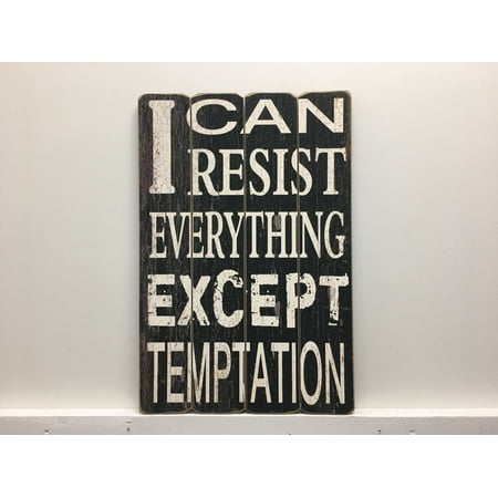 Temptation Wooden Sign Wall Decor | Walmart Canada
