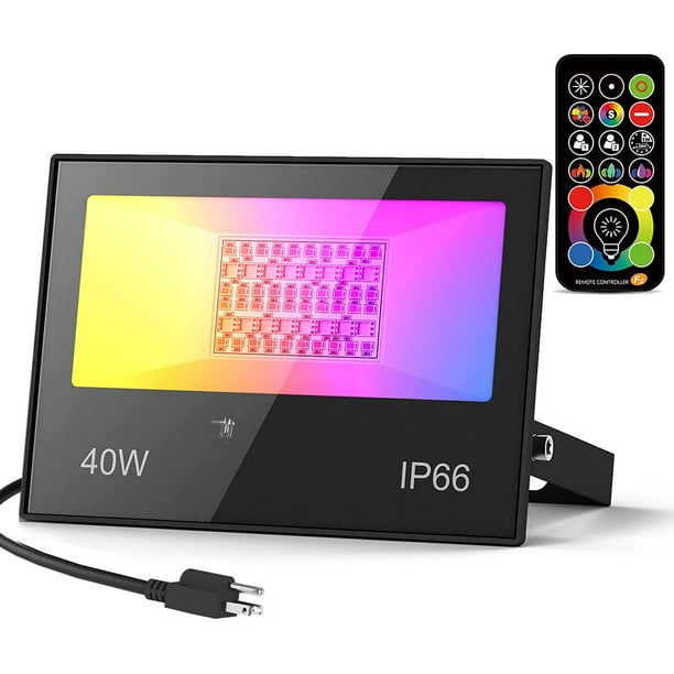 RGB Flood Light Outdoor Indoor LED 40W, 5700K Daylight White ...