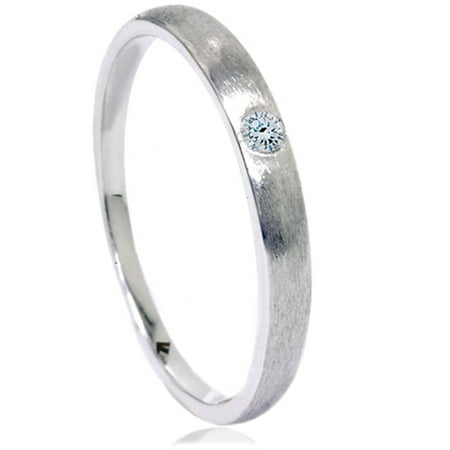 Diamond Brushed Promise Ring 14K White Gold | Walmart Canada