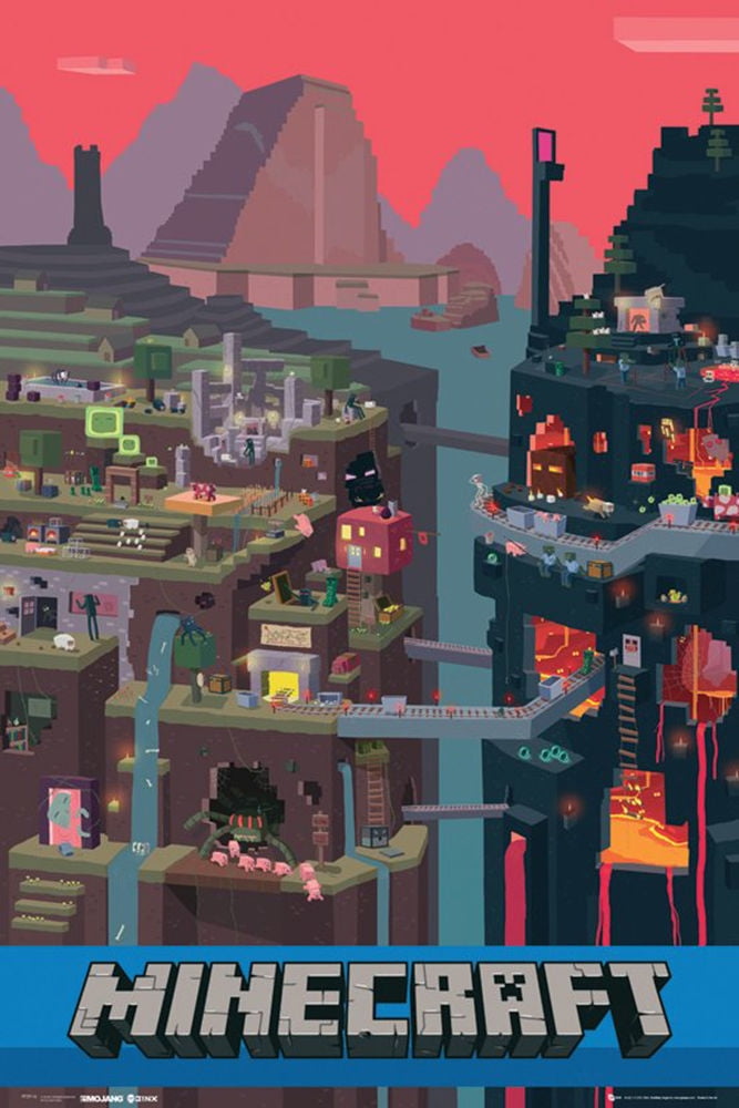 Poster - Studio B - Minecraft - World 24"x36" Wall Art p2914 - Walmart.com