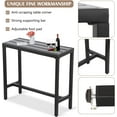 "Outdoor High Dining Counter Bar Table, Adjustable 47"" Rectangle for ...