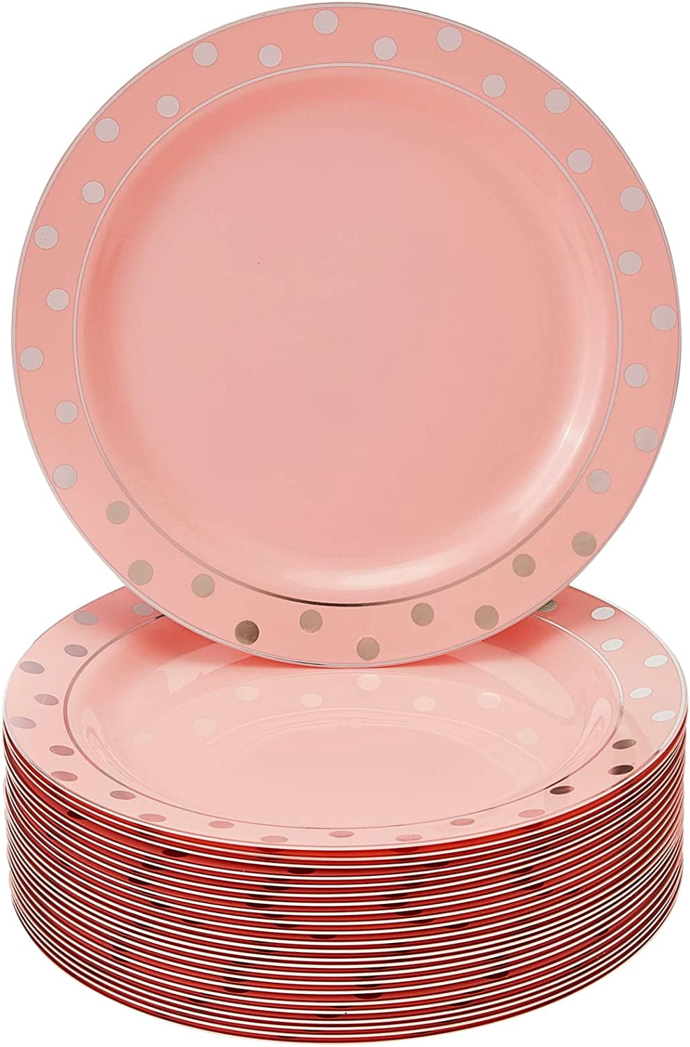 Elegant Disposable Blush Plates For Party - (24 Pc) Heavy Duty ...