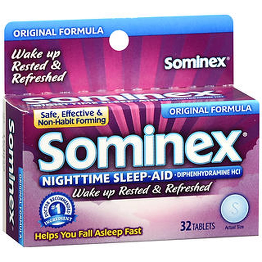 Sominex Nighttime Sleep Aid Tablets, 32 Count - Walmart.com - Walmart.com