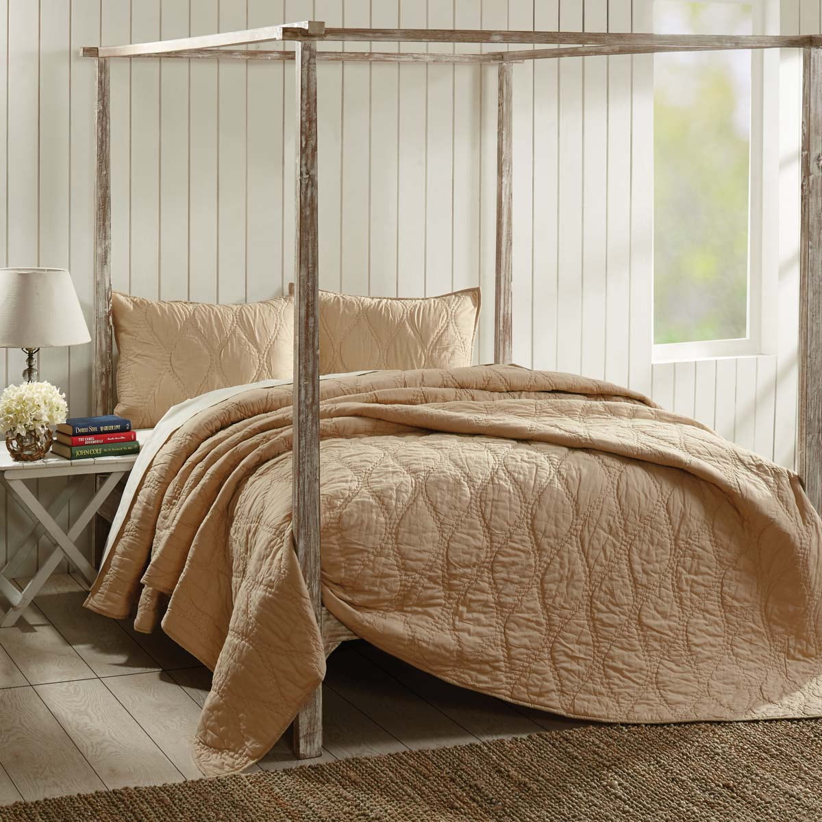 Sand Tan Farmhouse Bedding Harbour Cotton Pre-Washed Cambric Solid ...