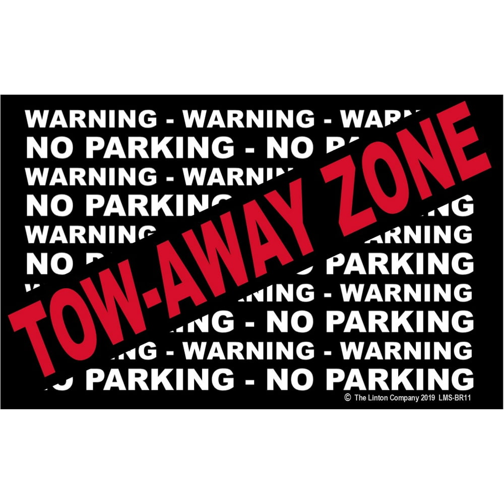 "TOW-AWAY ZONE, NO PARKING, WARNING…" Stick-on Labels, 8" x 5", Bold ...
