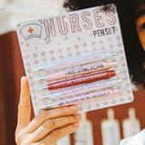 5Pcs Fun Nurse Pen Set Black Ink Ballpoint Pen Nursing Teacher Students ...