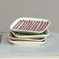 Creative Co-Op Square Stoneware Plate with 4 Vegetable Styles ...