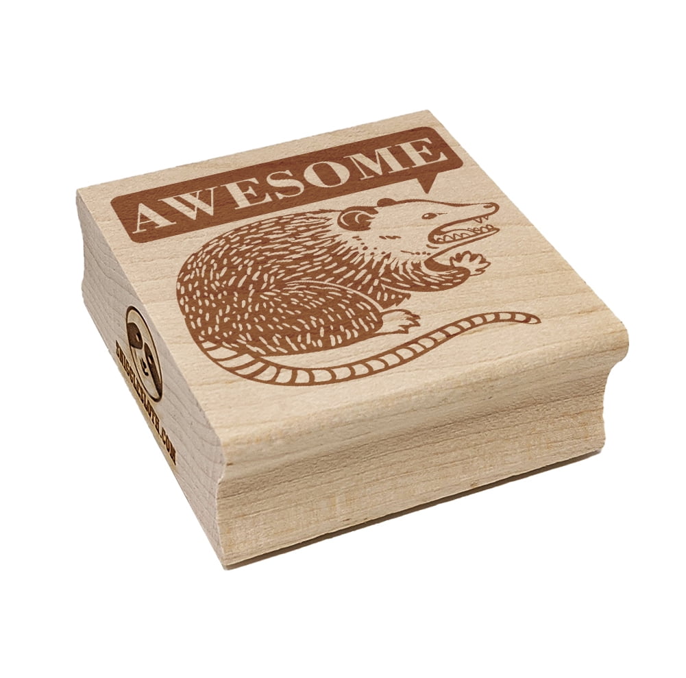 Awesome Possum Opossum Square Rubber Stamp Stamping Scrapbooking ...