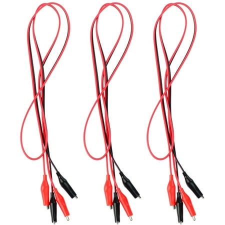 3 Groups 1M Test Leads Set with Alligator Clips 39 Inches Double-ended ...