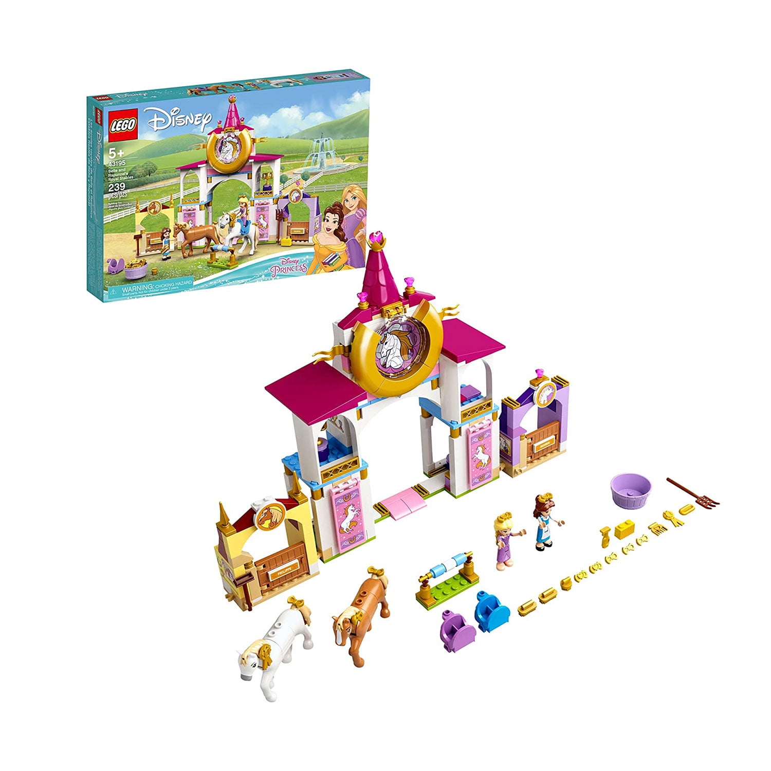LEGO 43195 Disney Belle and Rapunzel's Royal Stables Toy Building Kit ...