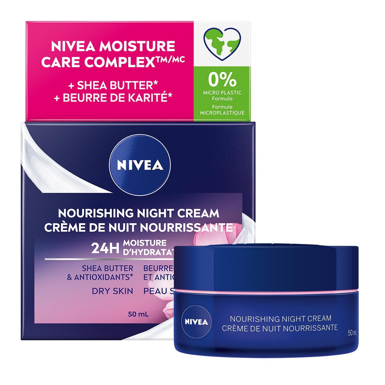 NIVEA Nourishing Night Cream 24H Moisture for Dry Skin, 50 mL - Walmart.ca