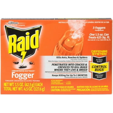 Raid Max Dry Fogger, Deep-Penetrating Insect Killer for Home, Pack of 6 ...