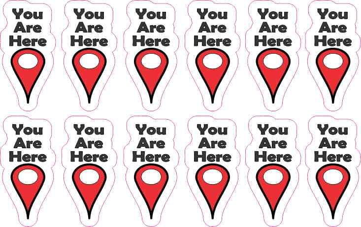 .75in x 1.5in You Are Here Pointer Stickers - Walmart.com - Walmart.com