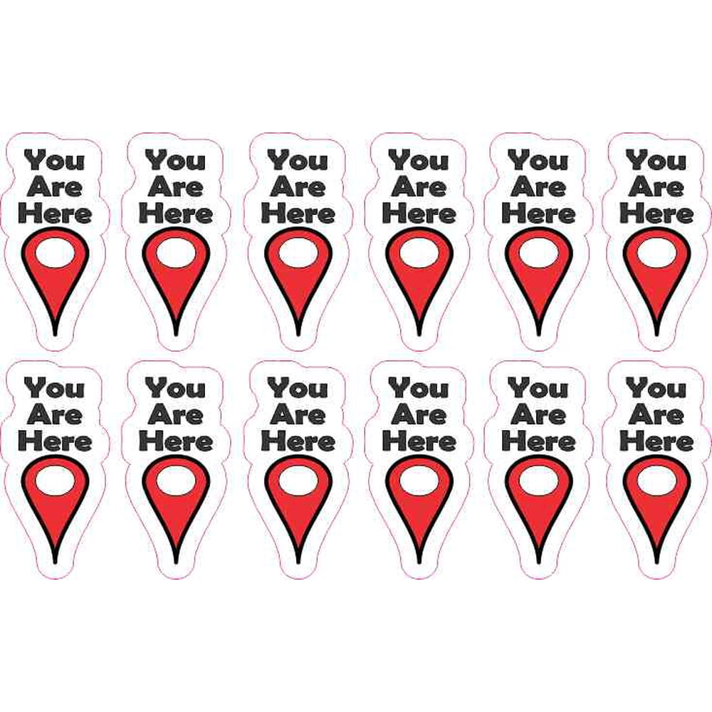 .75in x 1.5in You Are Here Pointer Stickers - Walmart.com - Walmart.com